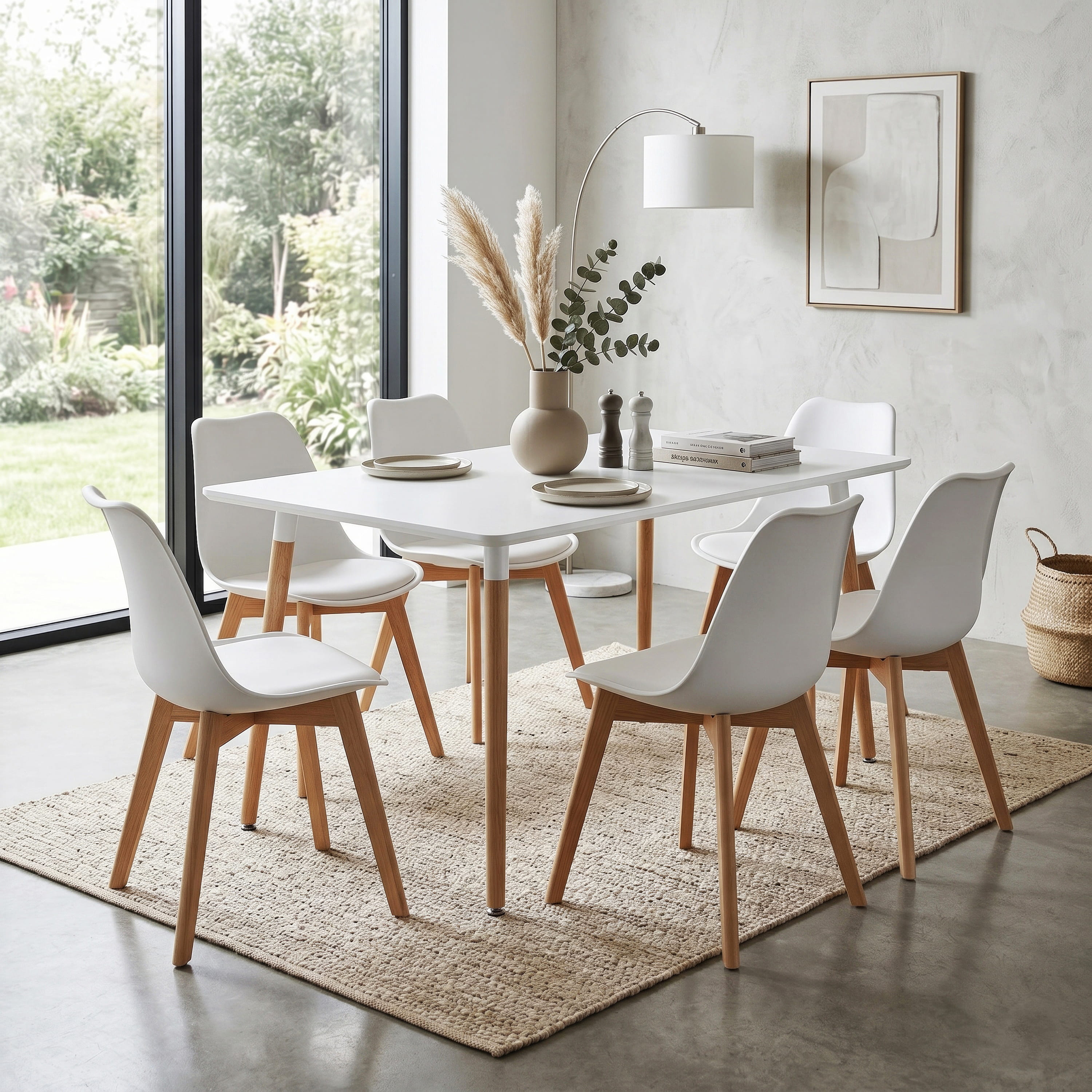 Table de salle à manger GRELIA 100 x 70 cm blanc/naturel | Gonser.ch ...
